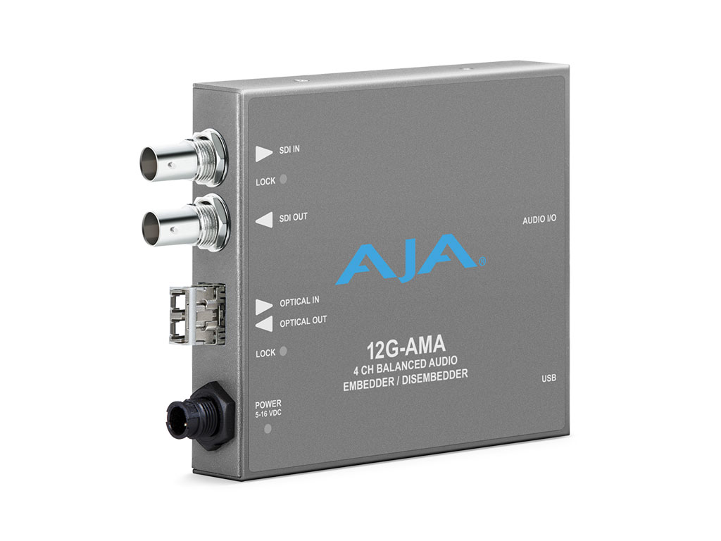 AJA 12G-AMA 12G-SDI, 4-Channel Balanced Audio Embedder/Disembedder with ...