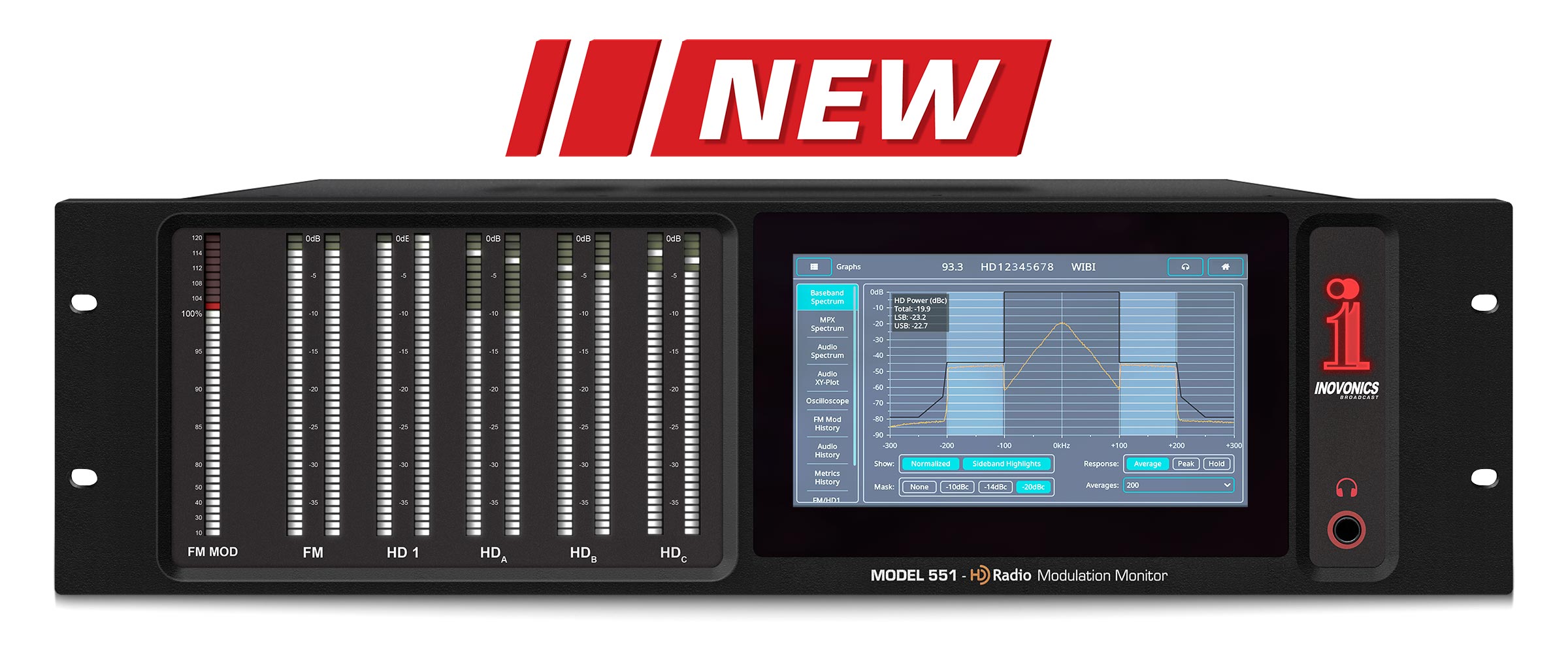 Inovonics 551 HD Radio Modulation Monitor 3U - FM & DAB Receivers & Re ...