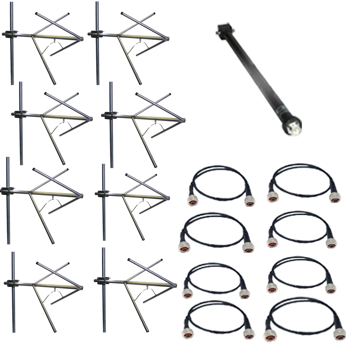 EuroCaster CW8F5 FM antenna system 8 dipoles, steel, circ. WB, gain 7 ...