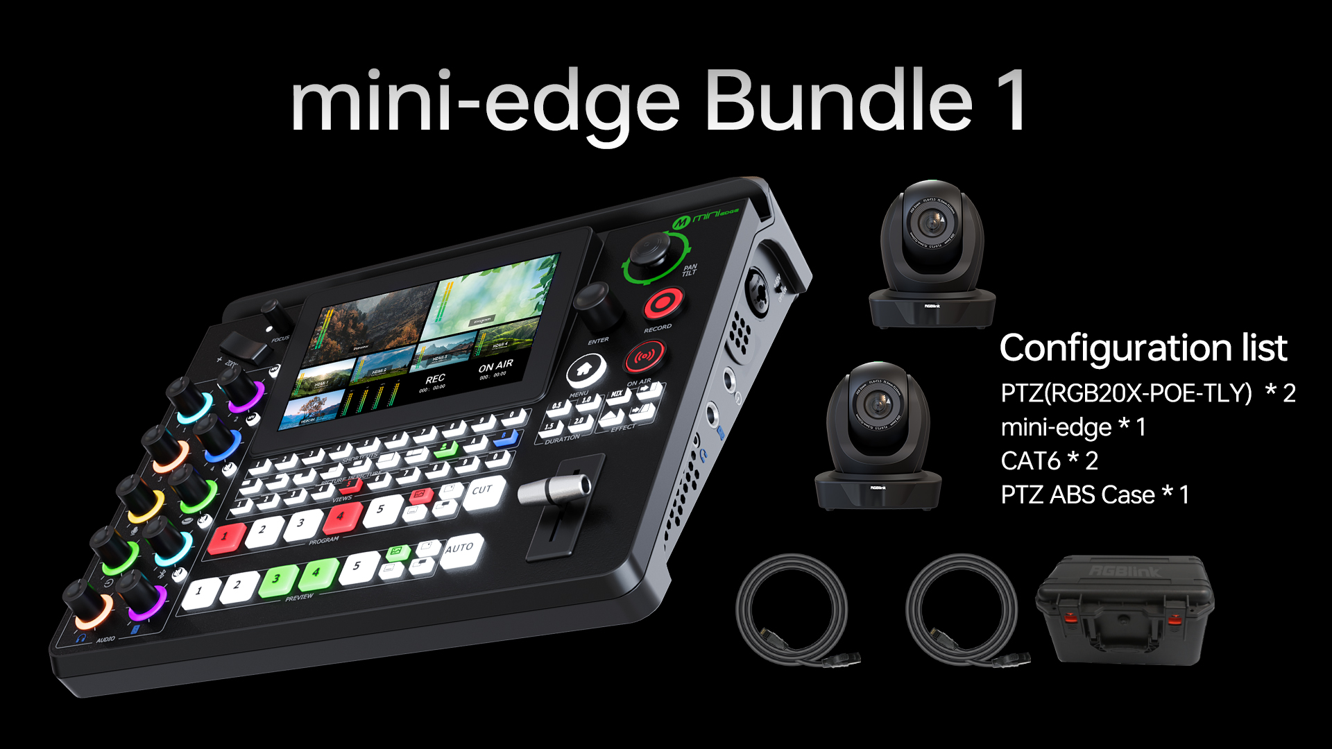 RGBlink Bundle 1 with 2-vue PTZ camera and mini-edge kit in ABS fligt case - Cameras PTZ ...
