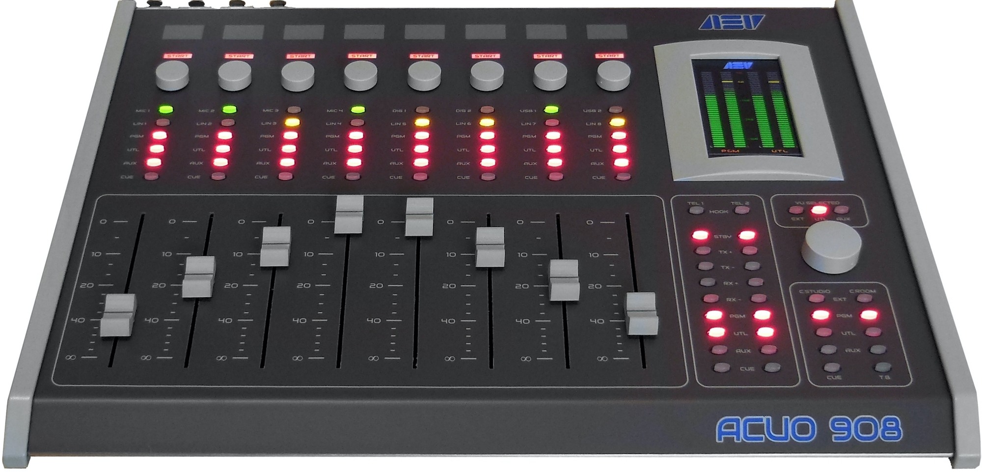 AEV Acuo 908 broadcast mixing console - Radio Broadcast Mixers ...