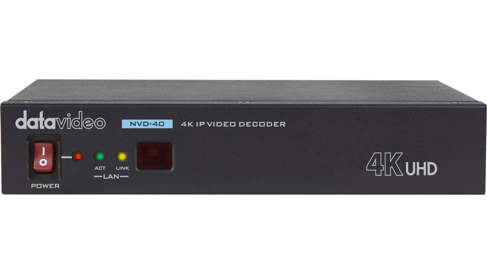 DataVideo NVD-40 UHD/4K, IP video decoder with HDMI, composite video, and analog audio outputs ...