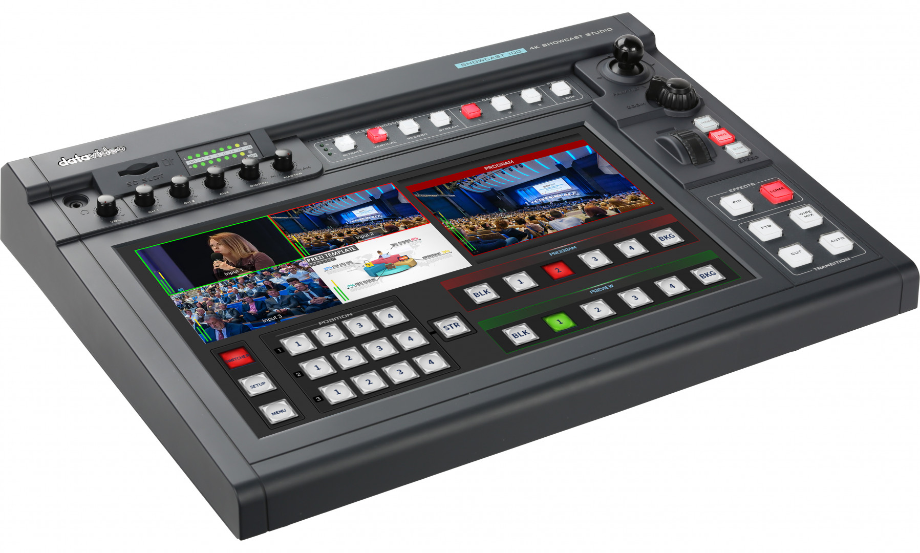 Datavideo Showcast-100 4K 4-input touchpanel production unit - Touch Panel Switcher that ...