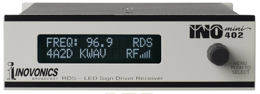 Inovonics 402-00 INOmini LED Sign Driver, 64MHz 108MHz | RDS presence, PI Code, RT, PS Display ...