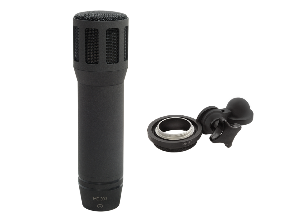 Microtech Gefell MD300 Dynamic microphone, black matt, with MH80 - Studio Microphones ...