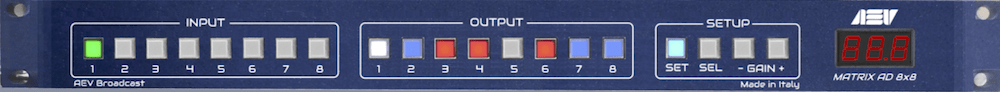 AEV Matrix AD 8x8 analog stereo balanced in/out - digital AES EBU inputs and outputs optional ...