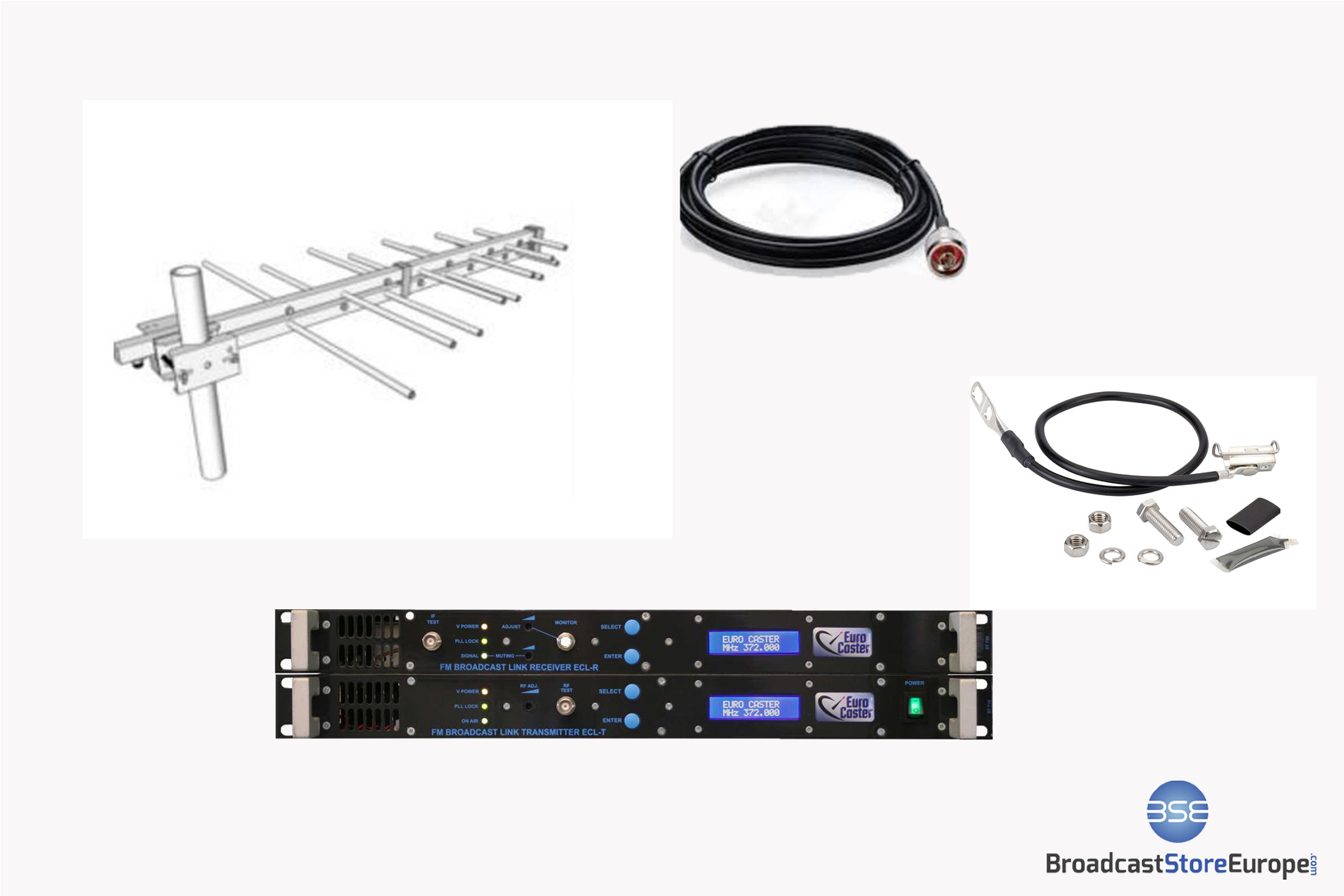 STL Set - 10 Watt - MPX including VHF/UHF Antennas - STL Audio Link 48 ...