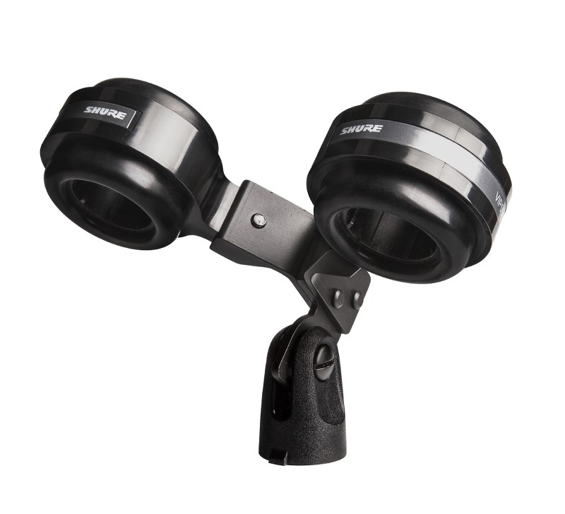 Shure VIP55SM Dual mount kit holds 2 microphones with tapered handles ...
