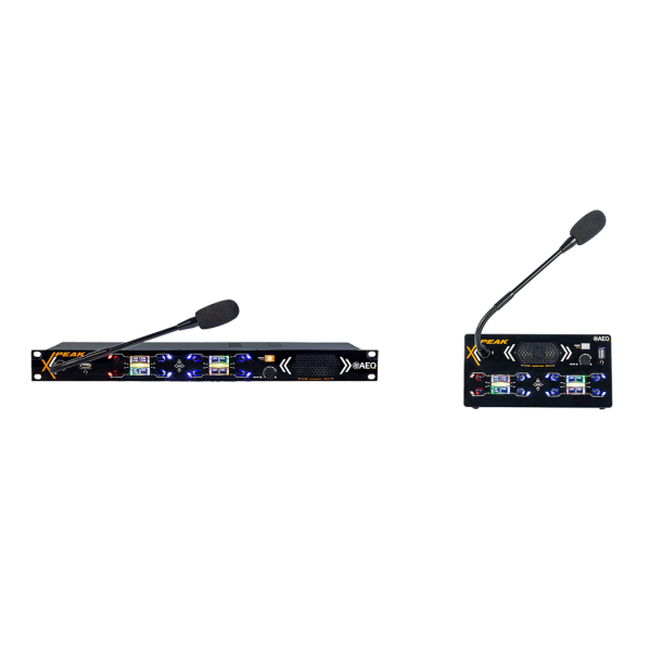 AEQ XPEAK R Rack-mounted intercom user panel with 8 pageable 4way ...